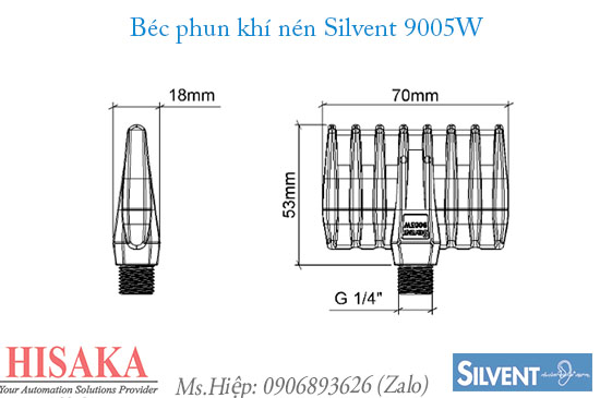 Béc phun khí nén Silvent 9005W - Đại lý béc phun Silvent 9005W