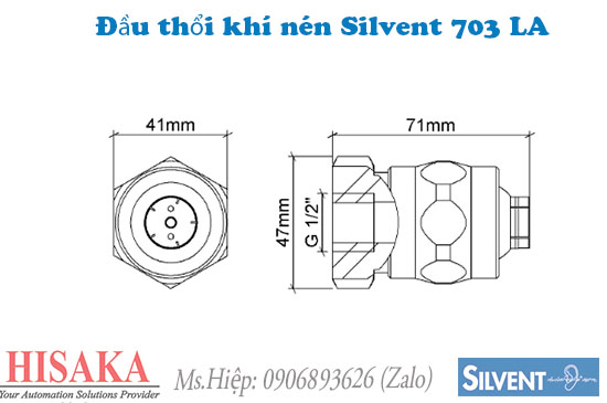Đầu thổi khí nén Silvent 703 LA - Béc phun Silvent 703LA