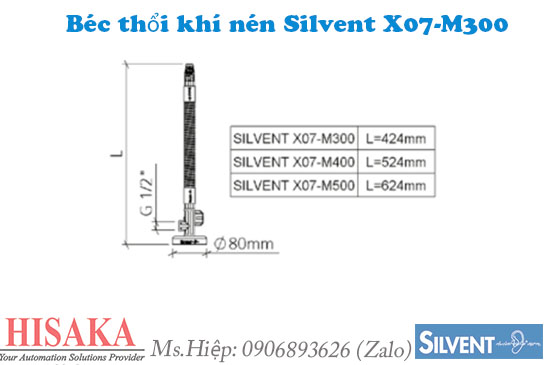 Béc thổi khí nén Silvent X07-M300- Béc Silvent chính hãng